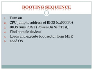Bootloader and bootloading | PPTX | Operating Systems | Computer Software and Applications