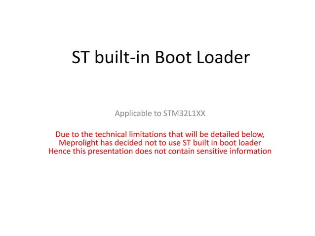ST Built in Boot loader | PPT