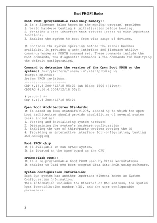 Boot prom basics | DOC | Operating Systems | Computer Software and Applications