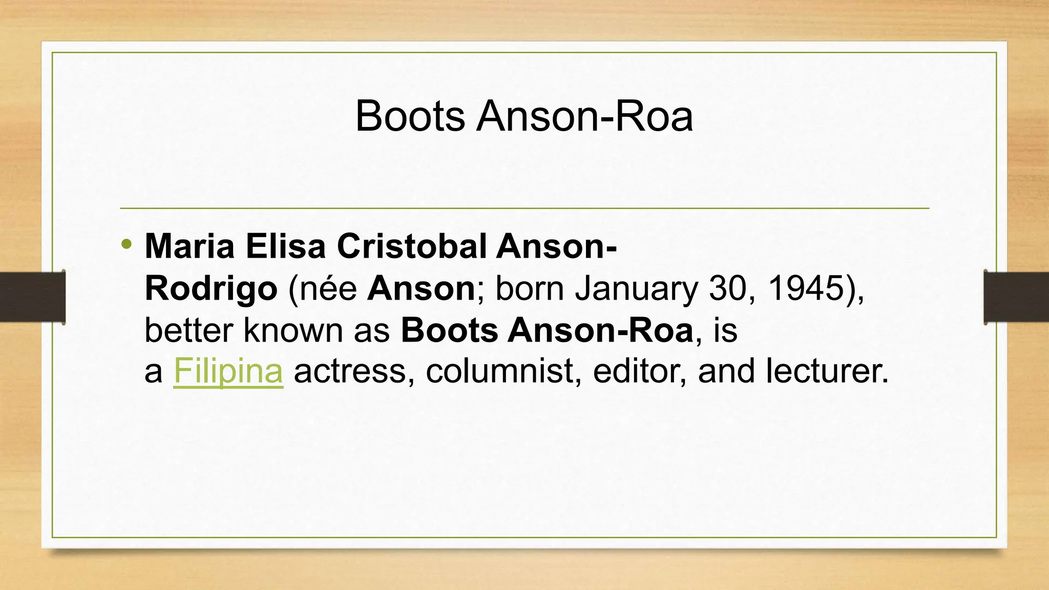 Boots Anson-Roa Biography, Career Early Life, Filmography.pptx