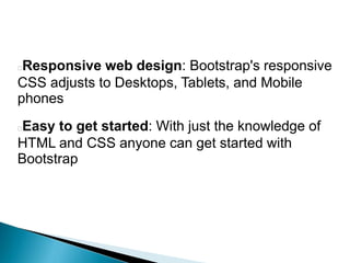 Bootstrap | PPTX | Web Development | Internet