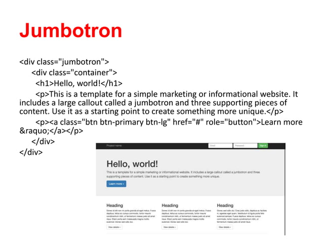 Bootstrap - Web Development Framework | PPTX