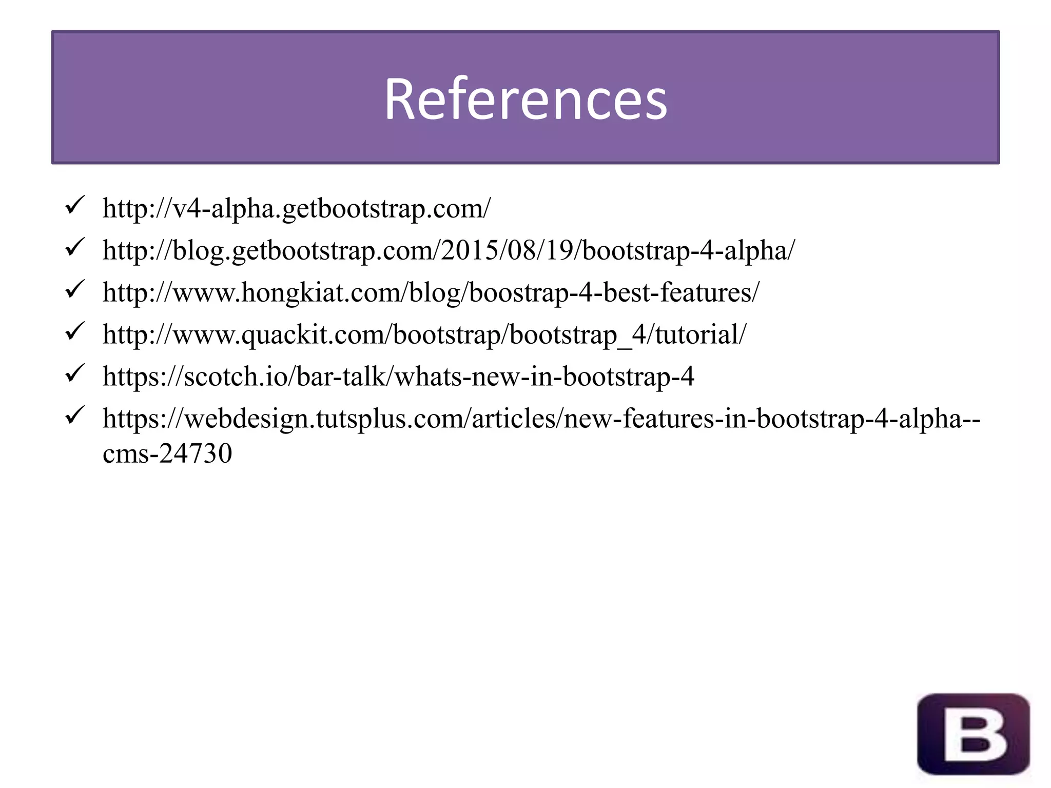 Bootstrap 4 Alpha 3 | PPT