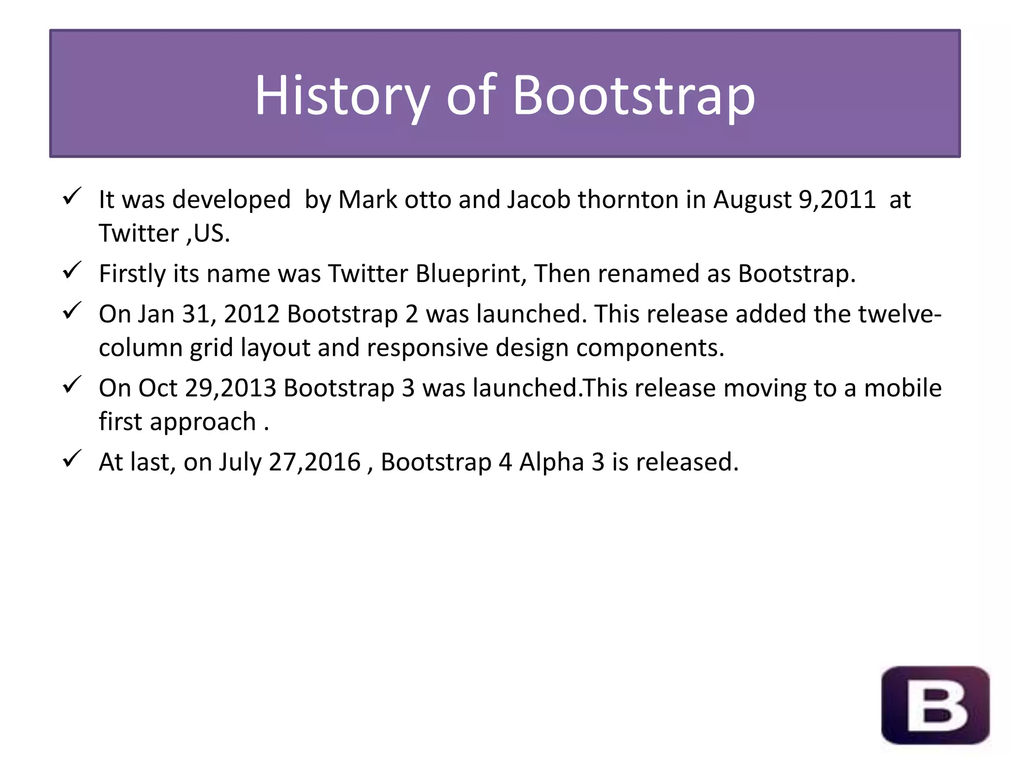 Bootstrap 4 Alpha 3 | PPT