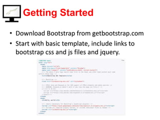 Bootstrap Web Development Framework | PPTX | Web Design and HTML | Internet
