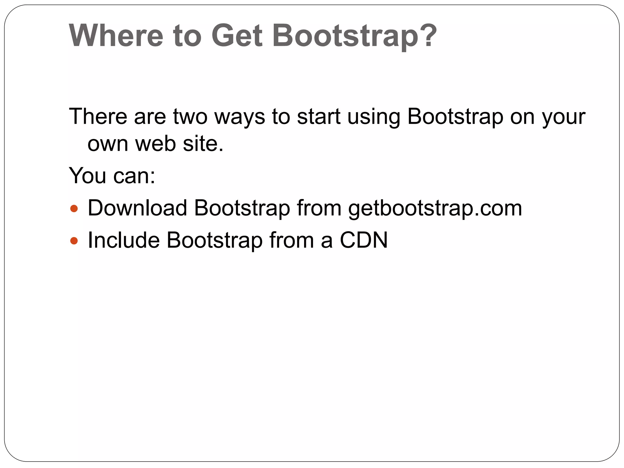 Bootstrap.pptx | Web Design and HTML | Internet