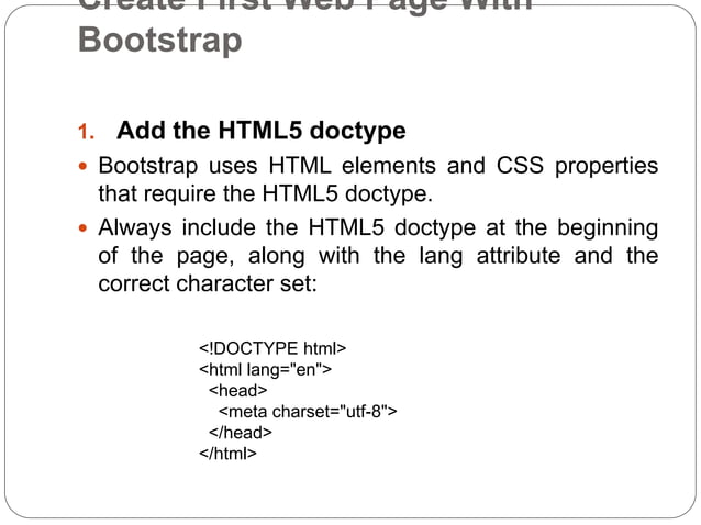 Bootstrap.pptx | Web Design and HTML | Internet