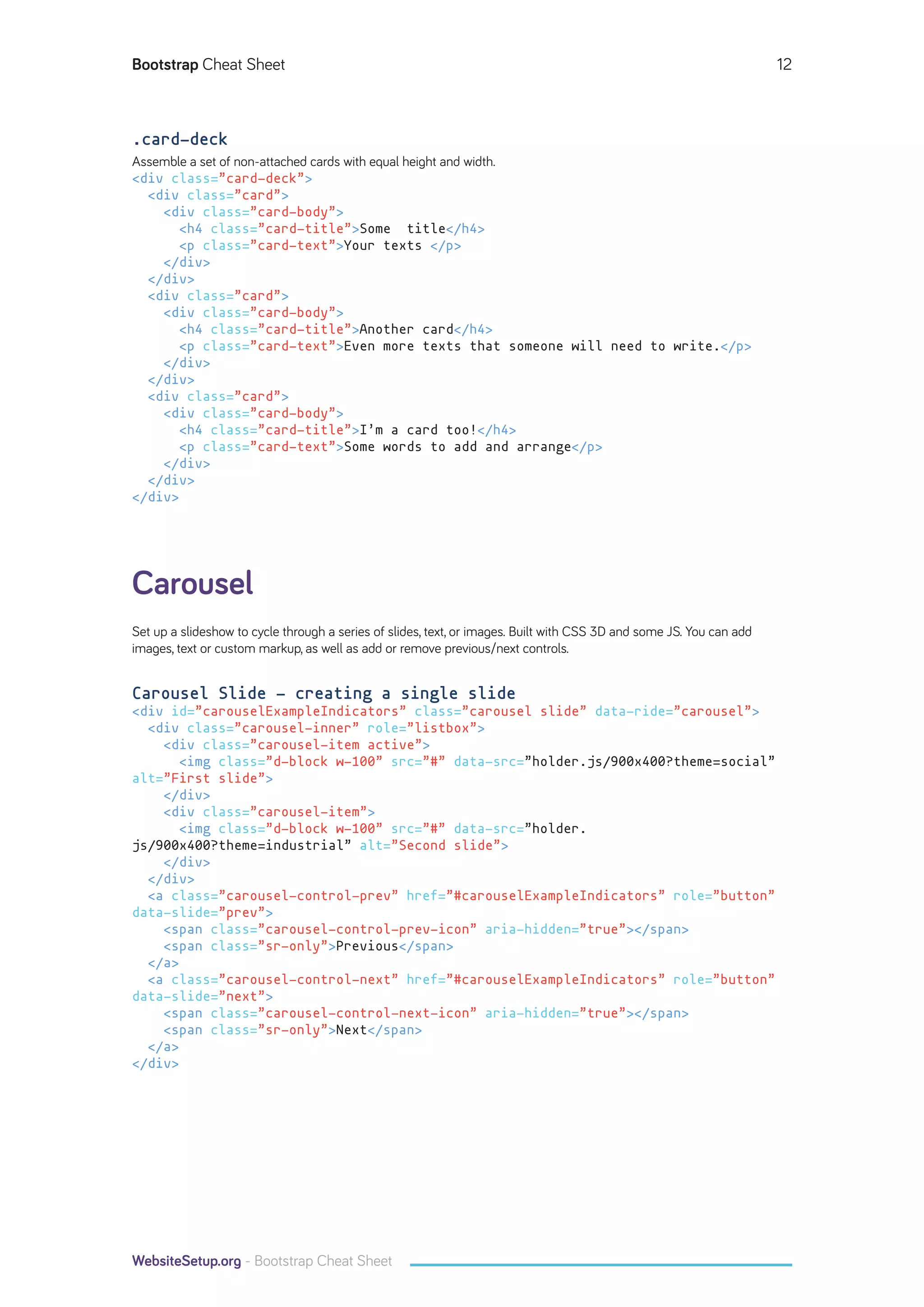 Bootstrap cheat-sheet-websitesetup.org | PDF