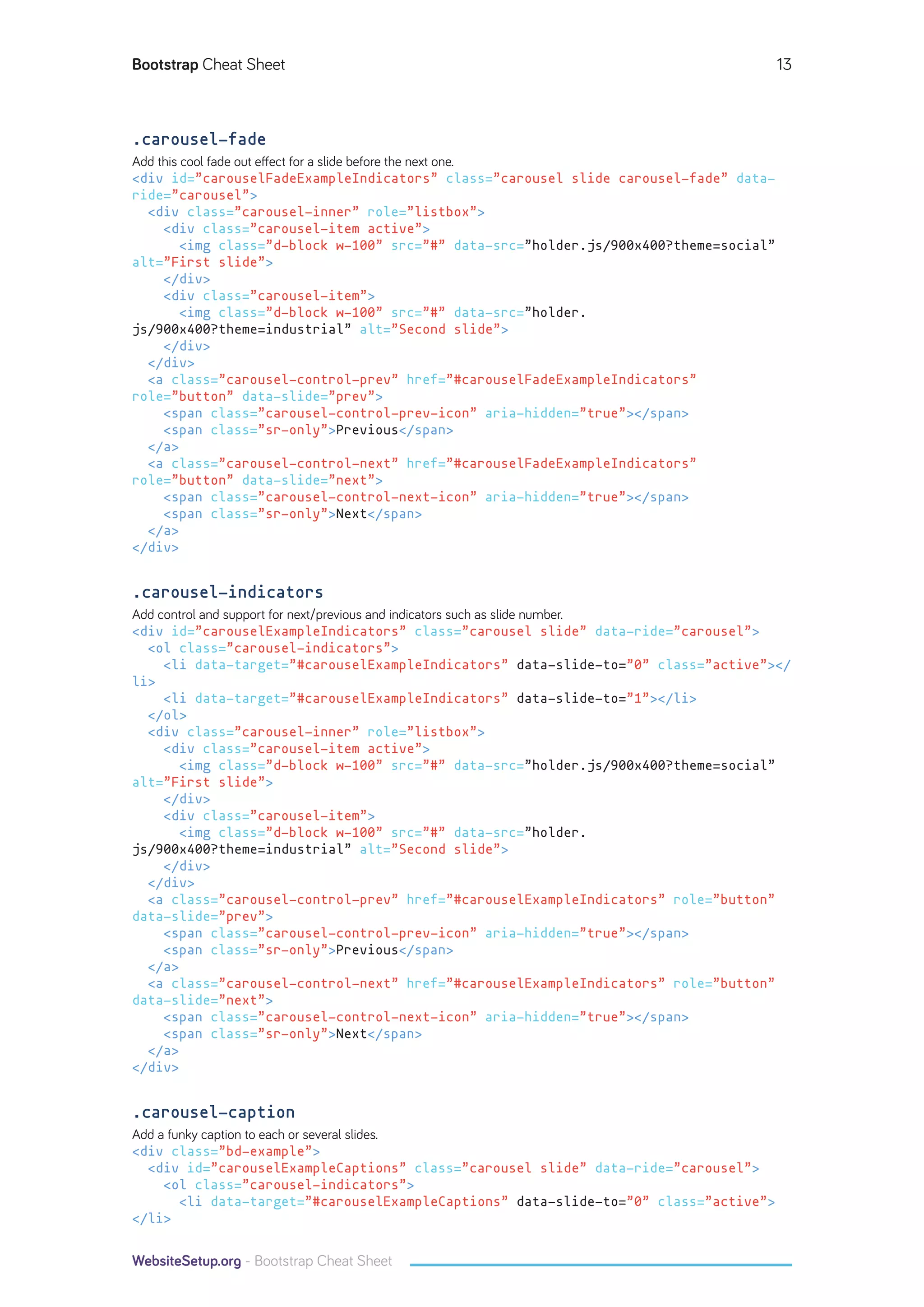 Bootstrap cheat-sheet-websitesetup.org | PDF