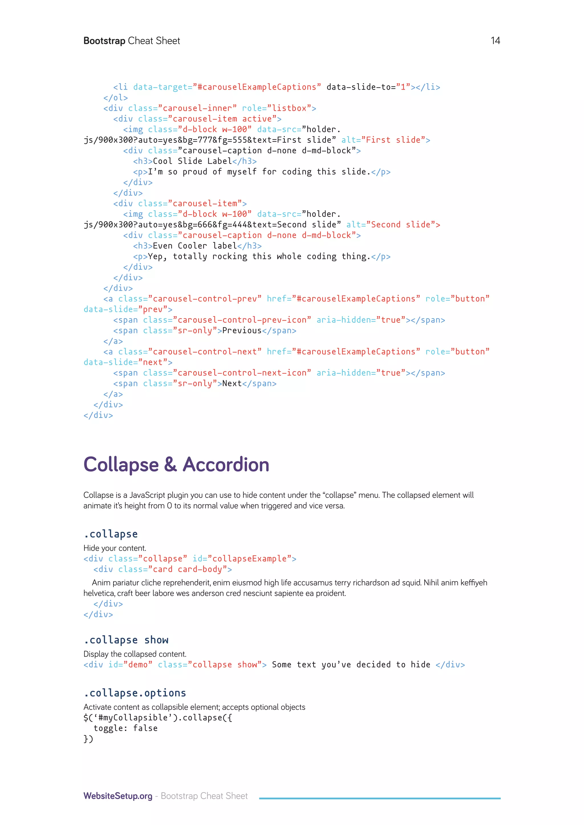 Bootstrap cheat-sheet-websitesetup.org | PDF