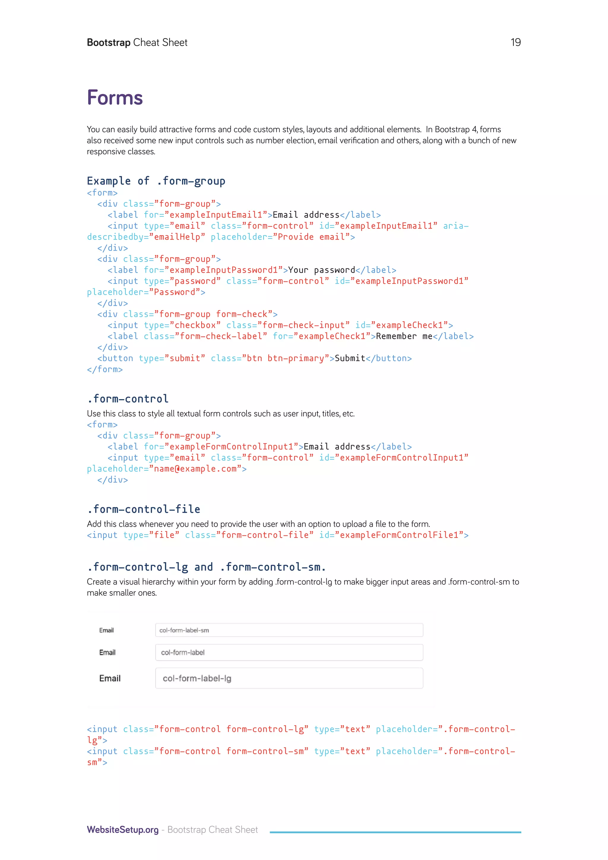 Bootstrap cheat-sheet-websitesetup.org | PDF