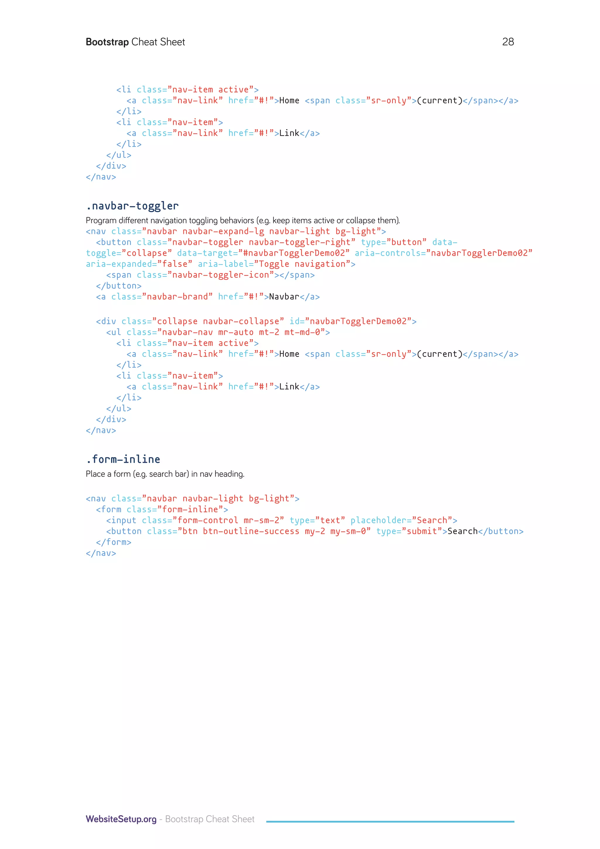 Bootstrap cheat-sheet-websitesetup.org | PDF