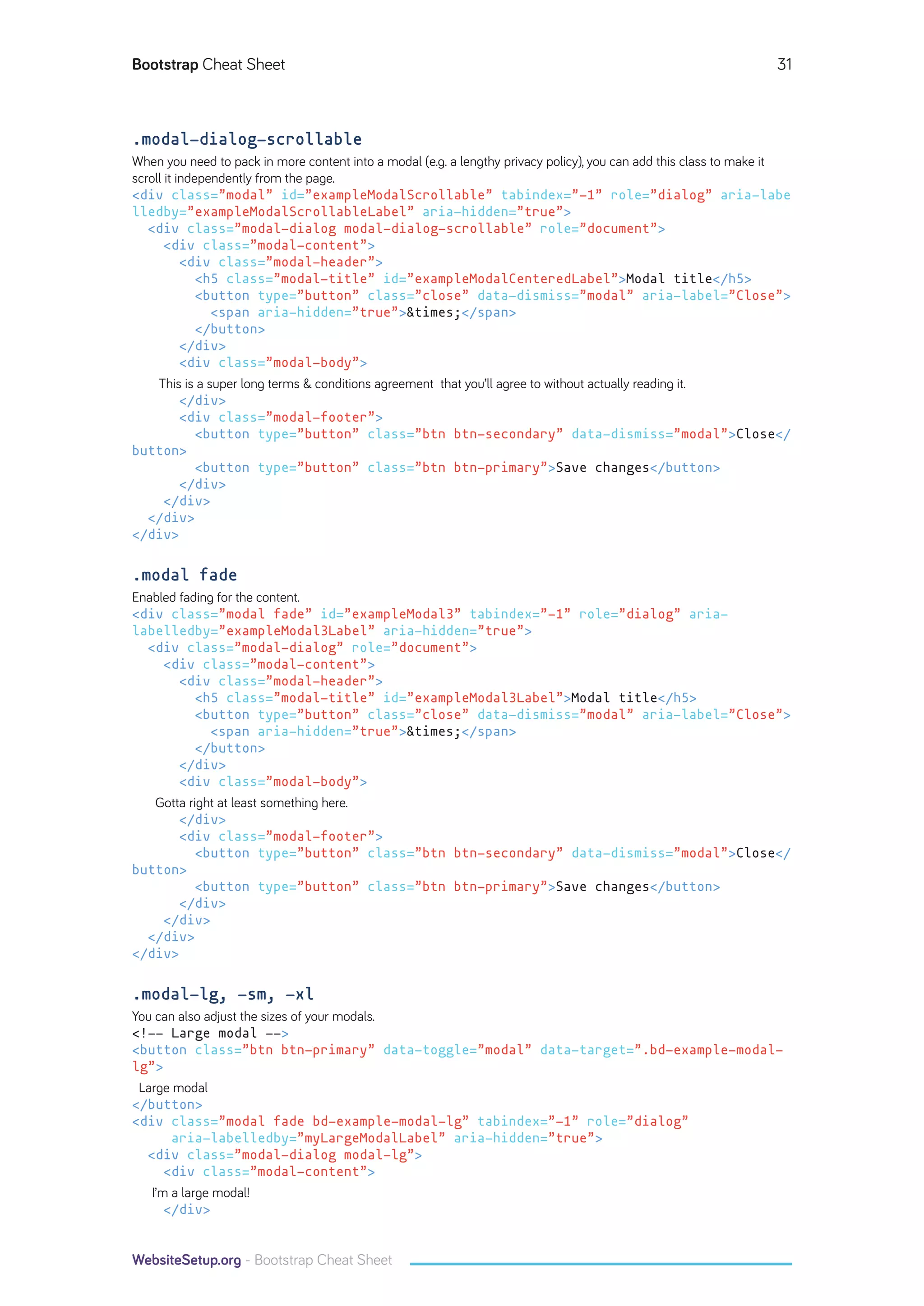 Bootstrap cheat-sheet-websitesetup.org | PDF