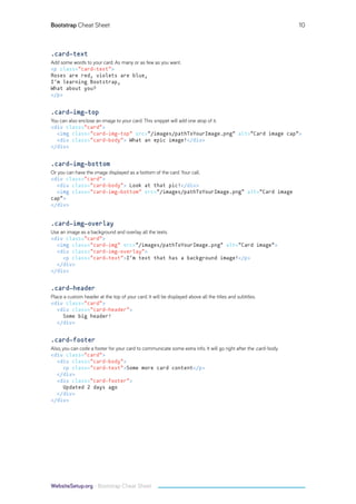 Bootstrap cheat-sheet-websitesetup.org | PDF