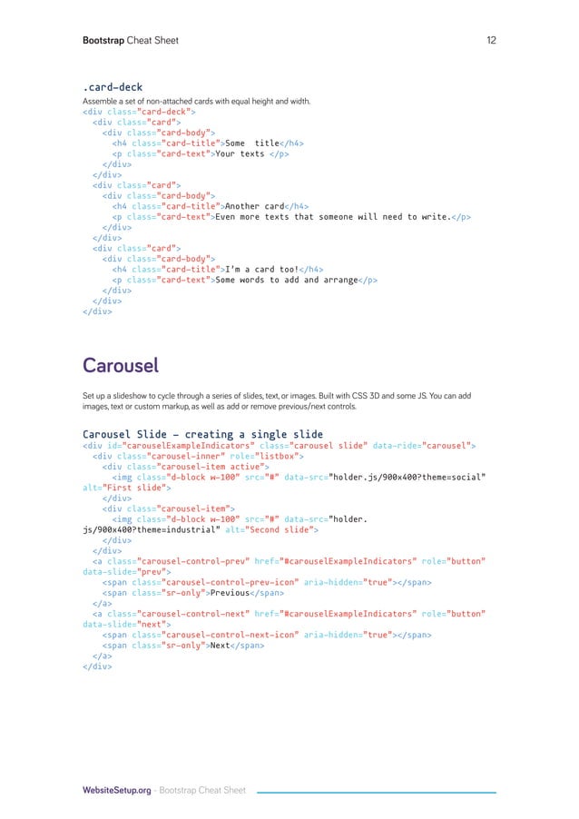 Bootstrap cheat-sheet-websitesetup.org | PDF