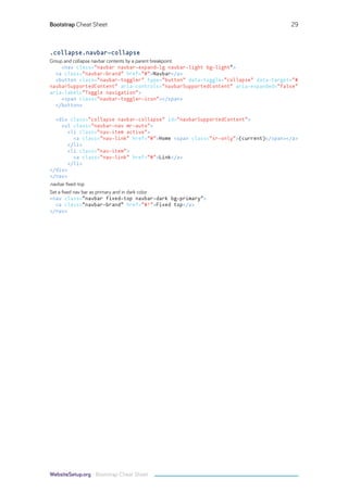 Bootstrap cheat-sheet-websitesetup.org | PDF