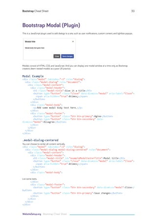 Bootstrap cheat-sheet-websitesetup.org | PDF