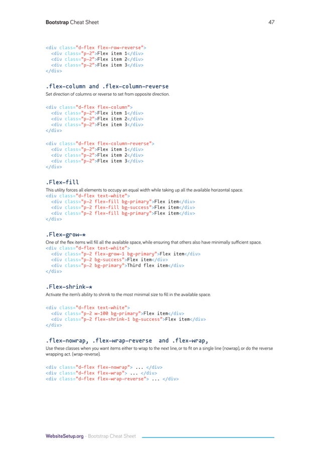Bootstrap cheat-sheet-websitesetup.org | PDF