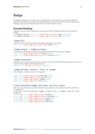 Bootstrap cheat-sheet-websitesetup.org | PDF