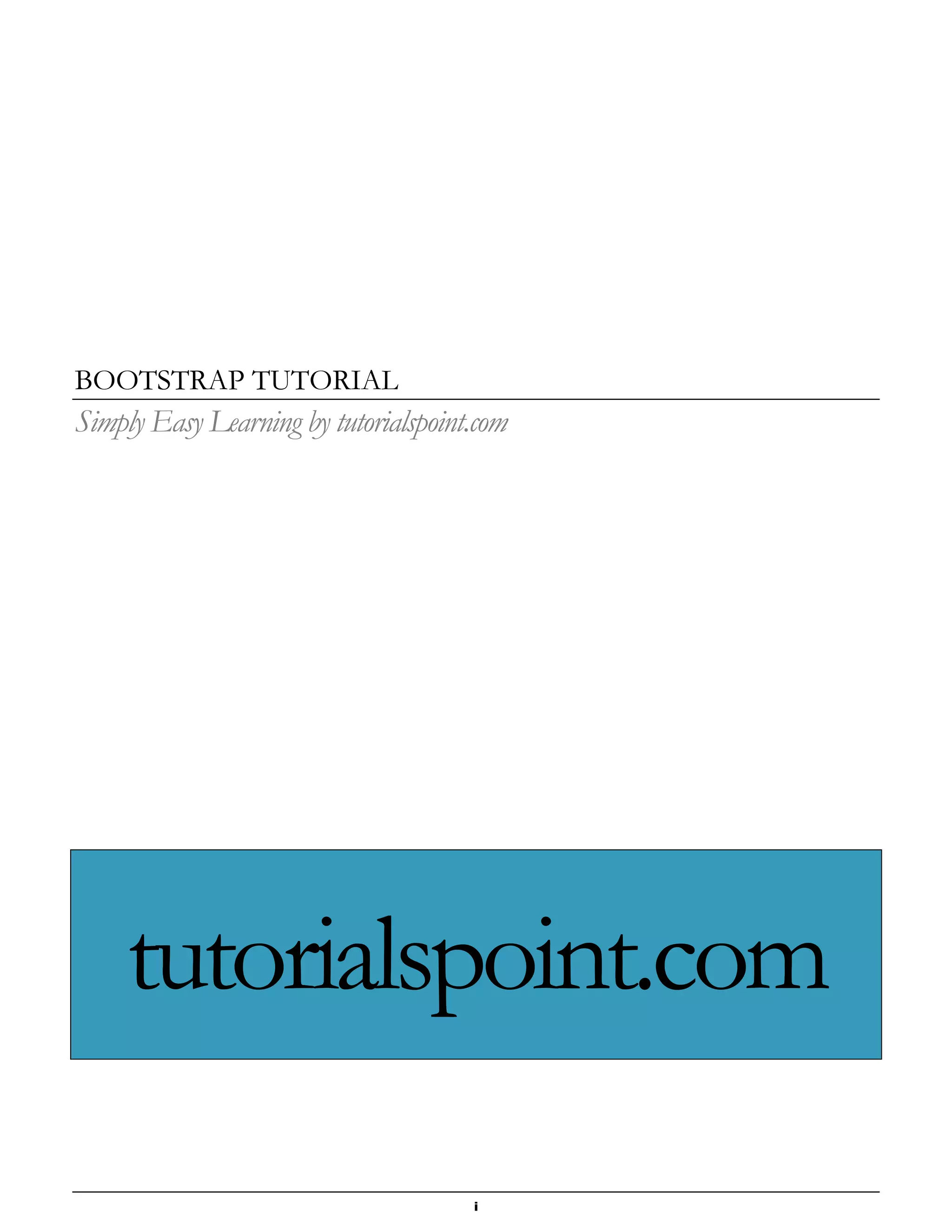 Bootstrap Tutorial Pdf