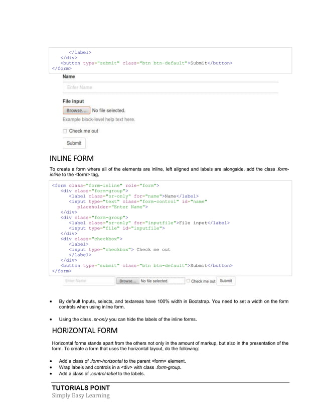Bootstrap tutorial | PDF