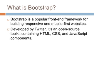 bootstrap 4 used for discussion in chcci.pptx