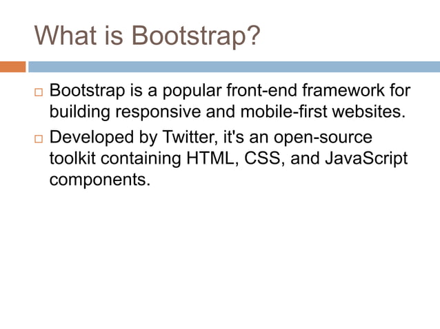 bootstrap 4 used for discussion in chcci.pptx