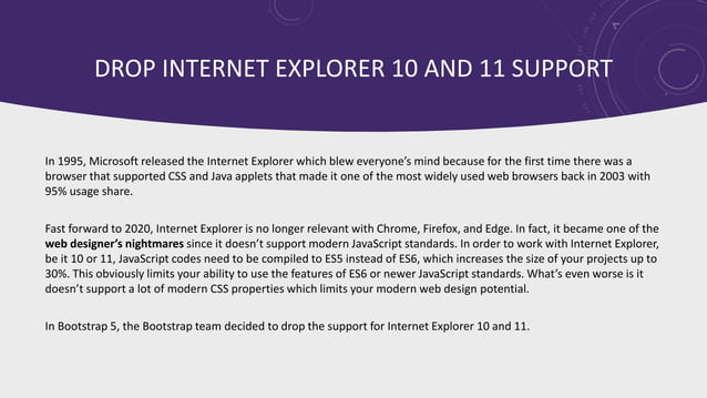 Bootstrap 5 whats new | PPTX | Web Design and HTML | Internet