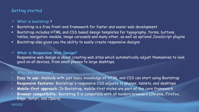 Bootstrap 5 ppt | PPTX