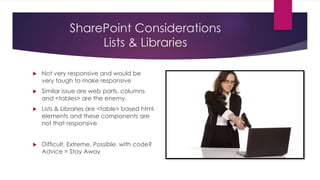 The A to Z of Building a Responsive SharePoint Site with Bootstrap | PPTX