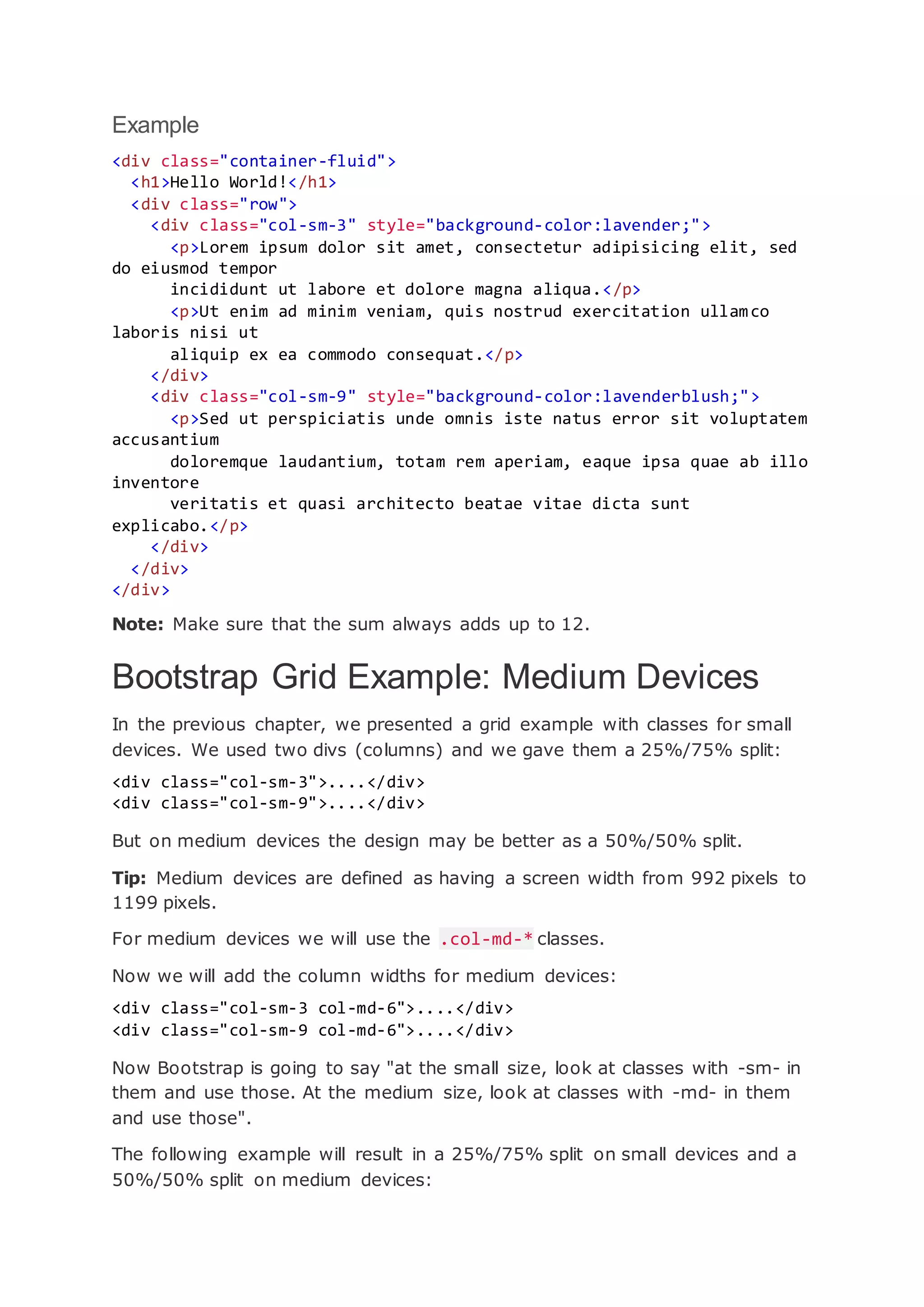Bootstrap grid system | PDF
