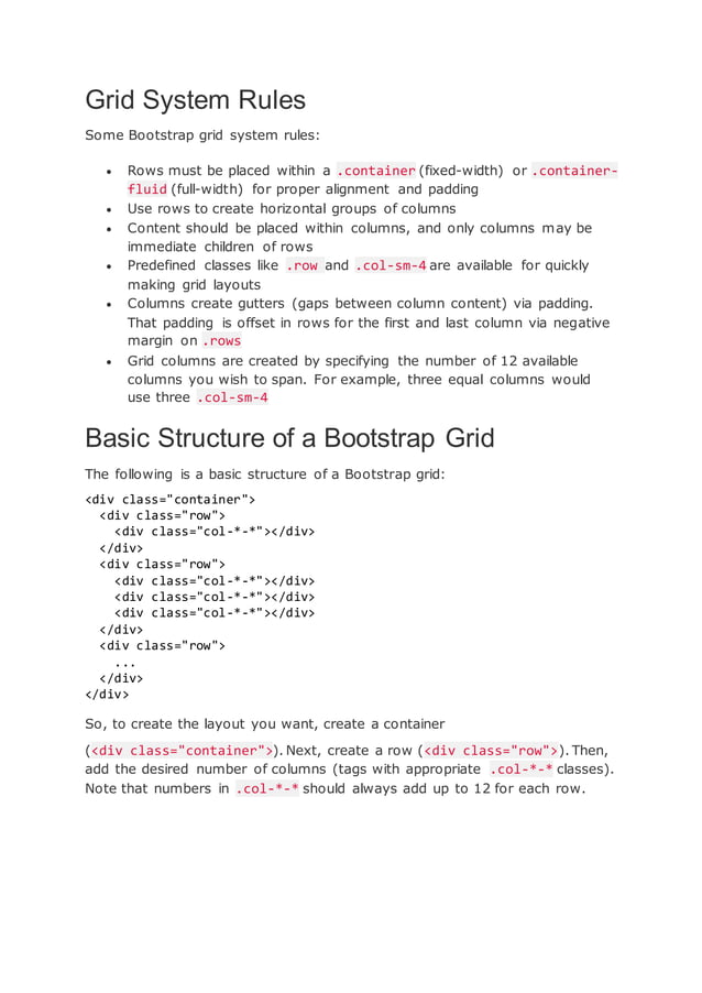 Bootstrap grid system | PDF
