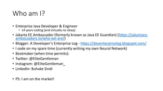 Bootstrapping a simple enterprise application with Java EE successor, Jakarta EE 8. | PPT