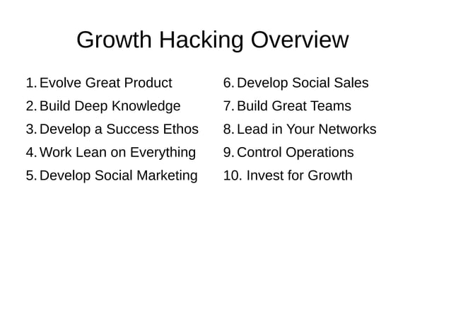 Bootstrapping & Growth Hacking - Overview | PPT