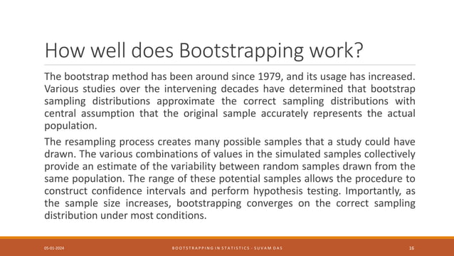 BOOTSTRAPPING IN STATISTICS | PPTX | Technology & Computing