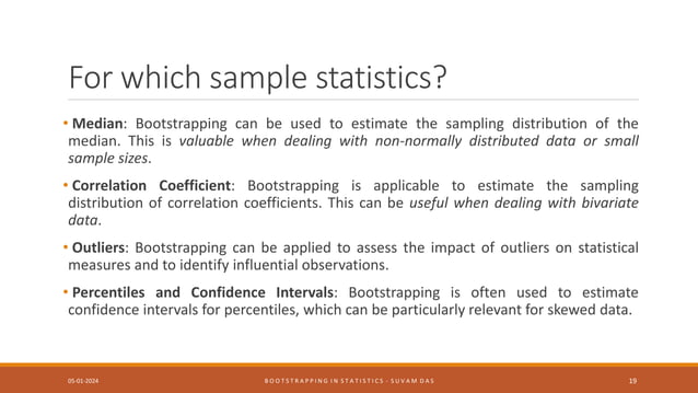 BOOTSTRAPPING IN STATISTICS | PPTX | Technology & Computing