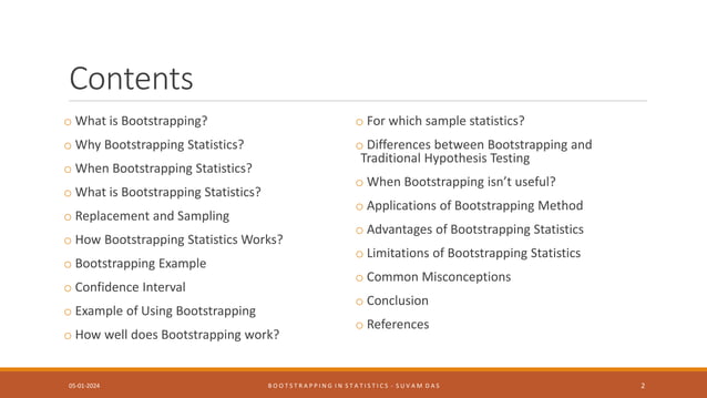 BOOTSTRAPPING IN STATISTICS | PPTX | Technology & Computing