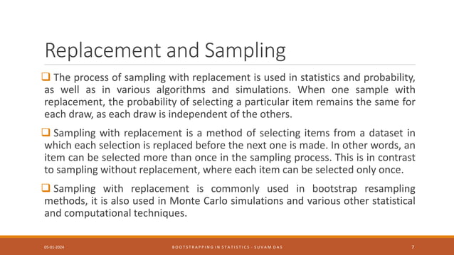 BOOTSTRAPPING IN STATISTICS | PPTX | Technology & Computing
