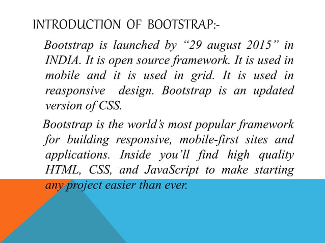 Bootstrap ppt | PPTX