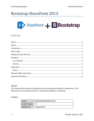 Bootstrap share point 2013 | PDF | Web Design and HTML | Internet