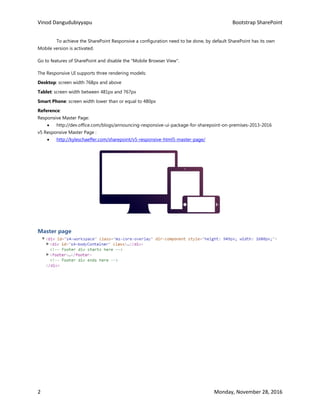 SharePoint Bootstrap 2013 | PDF | Web Design and HTML | Internet