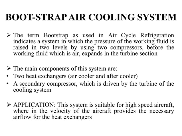 Boot strap air cooling system | PPTX