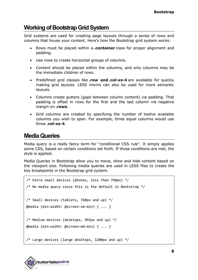Bootstrap Tutorial Pdf