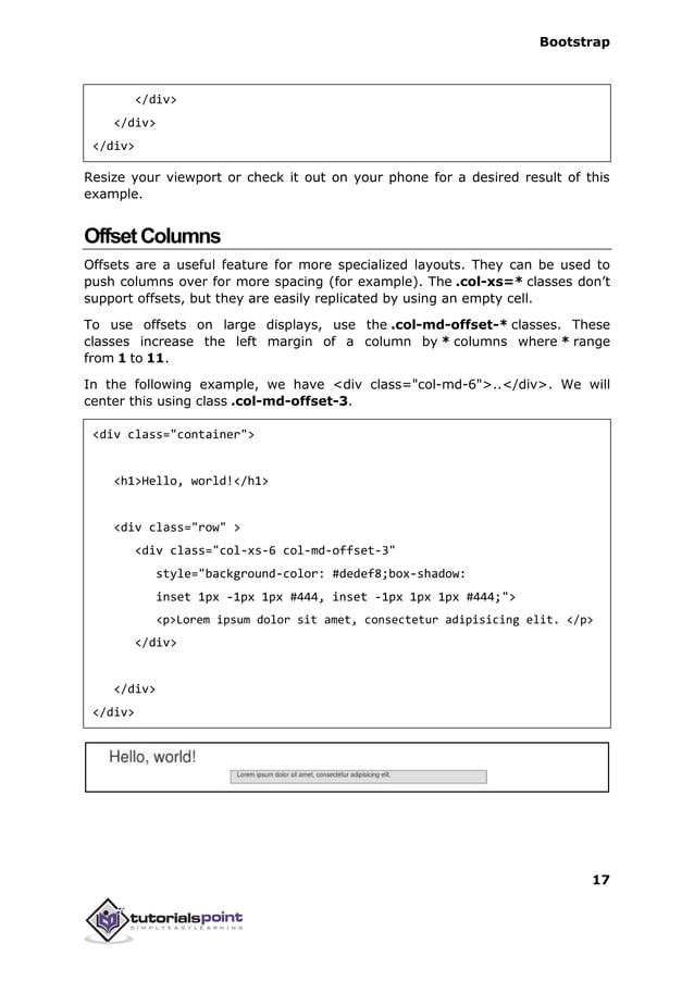 Bootstrap Tutorial Pdf 