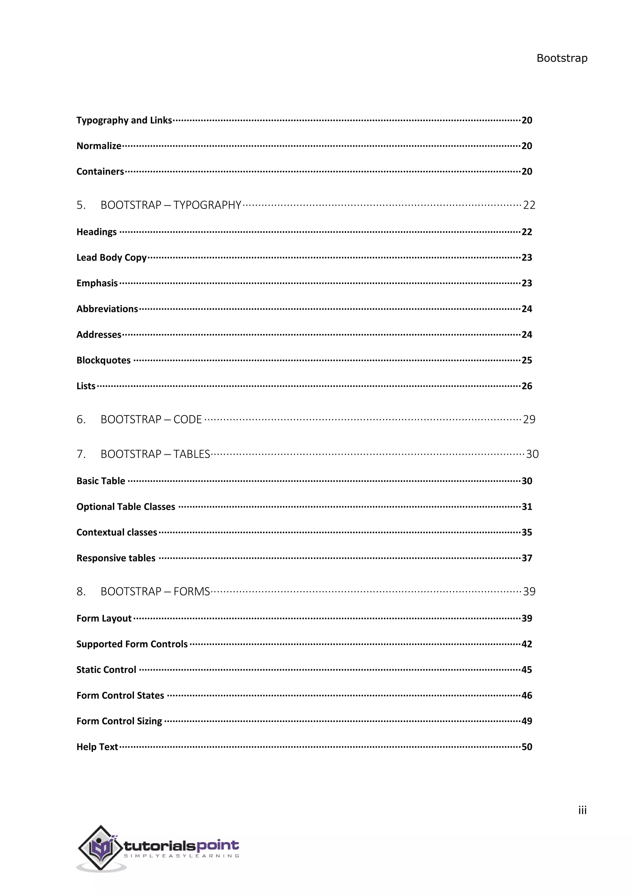 Bootstrap tutorial | PDF