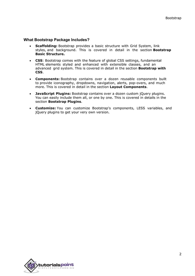 Bootstrap tutorial | PDF