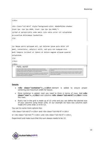 Bootstrap tutorial | PDF