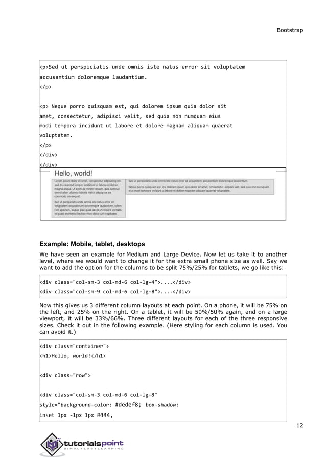 Bootstrap tutorial | PDF