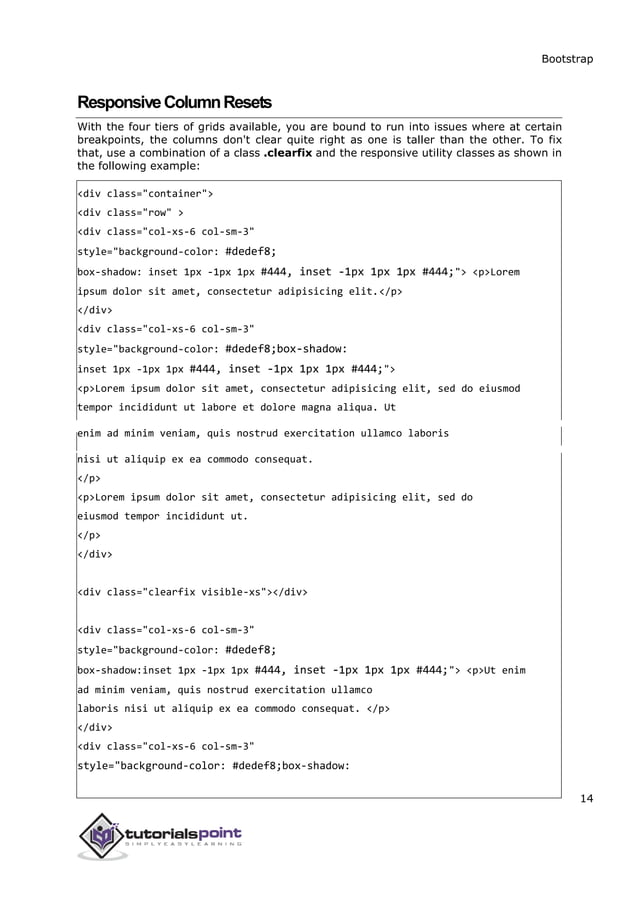 Bootstrap tutorial | PDF