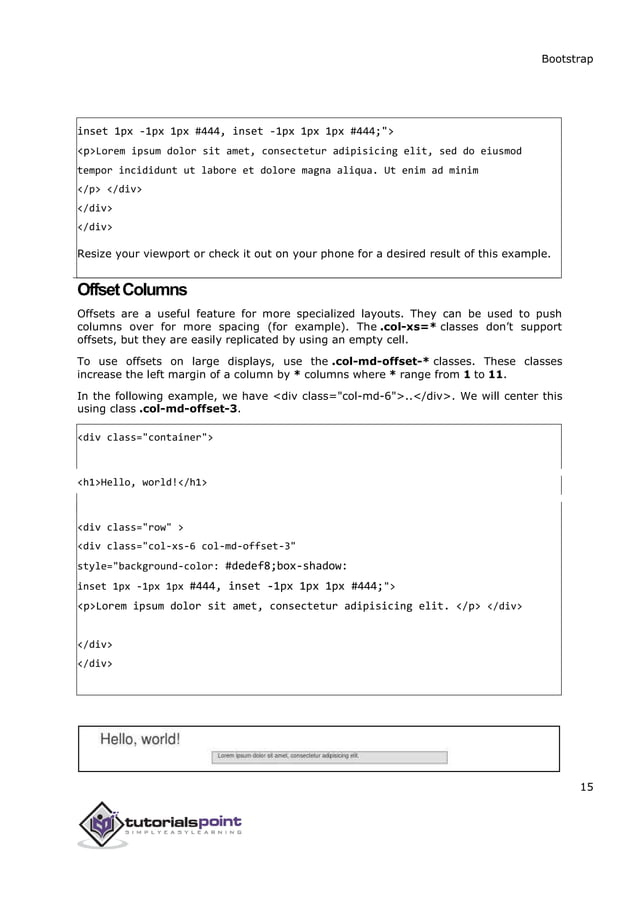 Bootstrap Tutorial Pdf